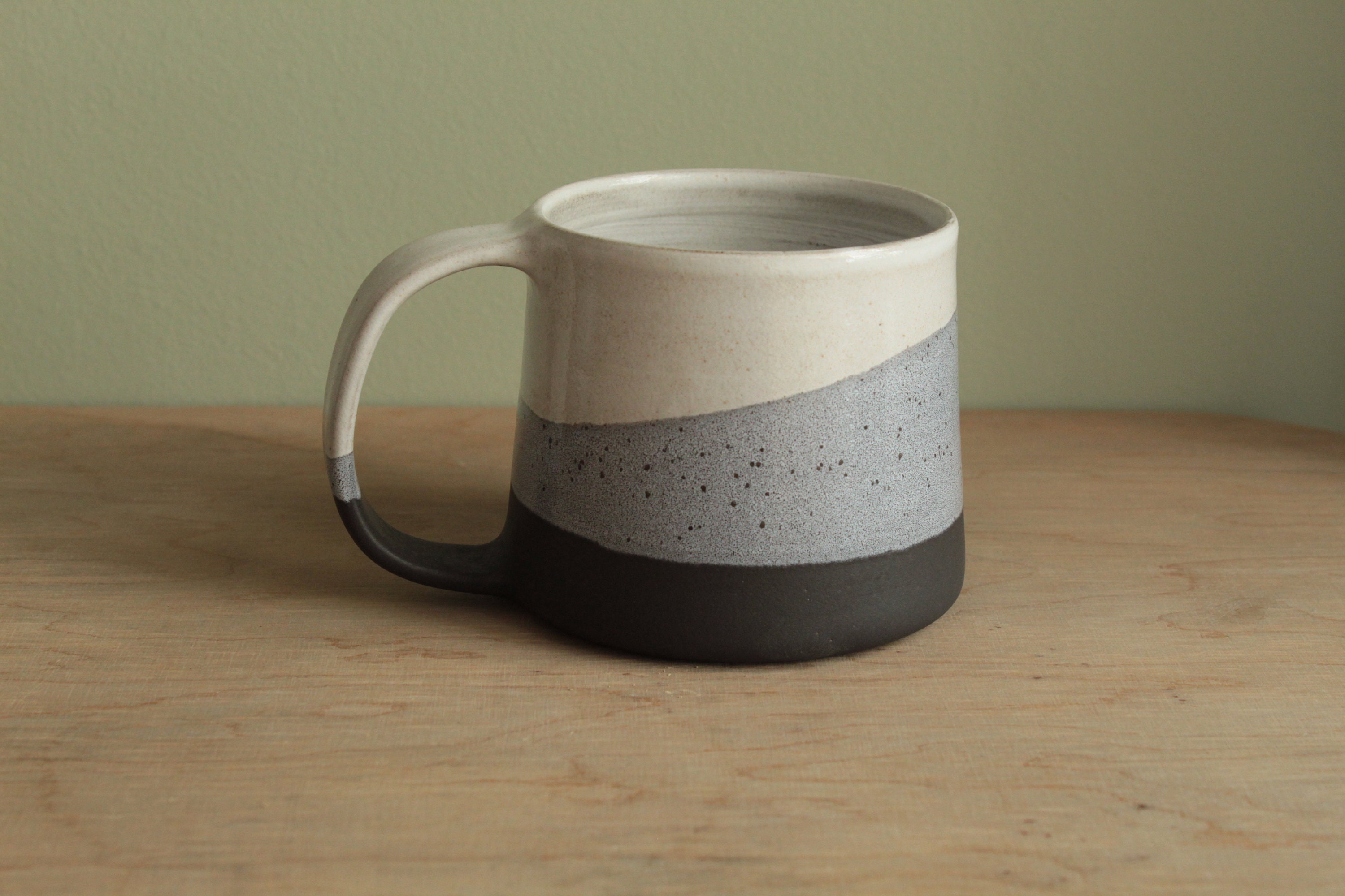 Three-colored handmade ceramic mug Ceramic coffee cup | Etsy