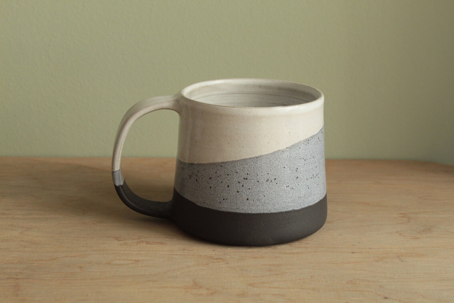 Three-colored handmade ceramic mug Ceramic coffee cup | Etsy