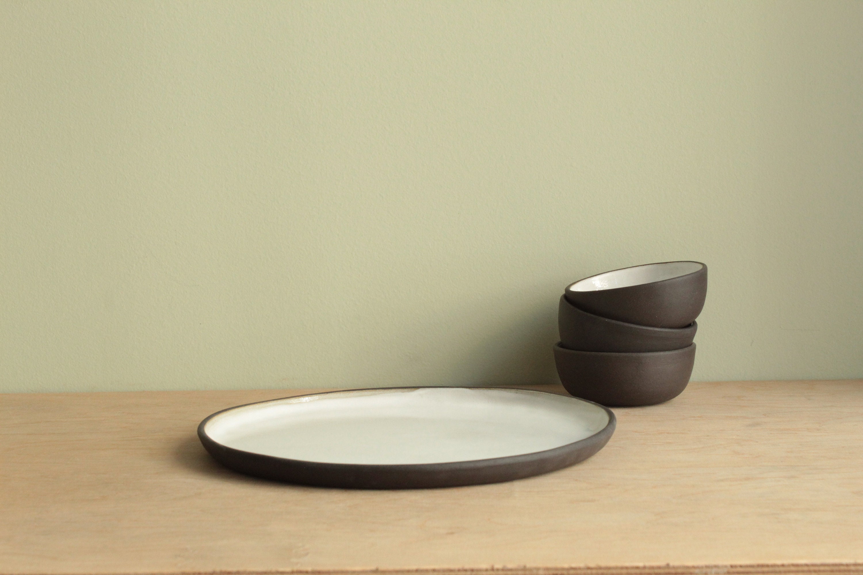 Set of Two Small Bowls Handmade Ceramic Bowls Black and - Etsy