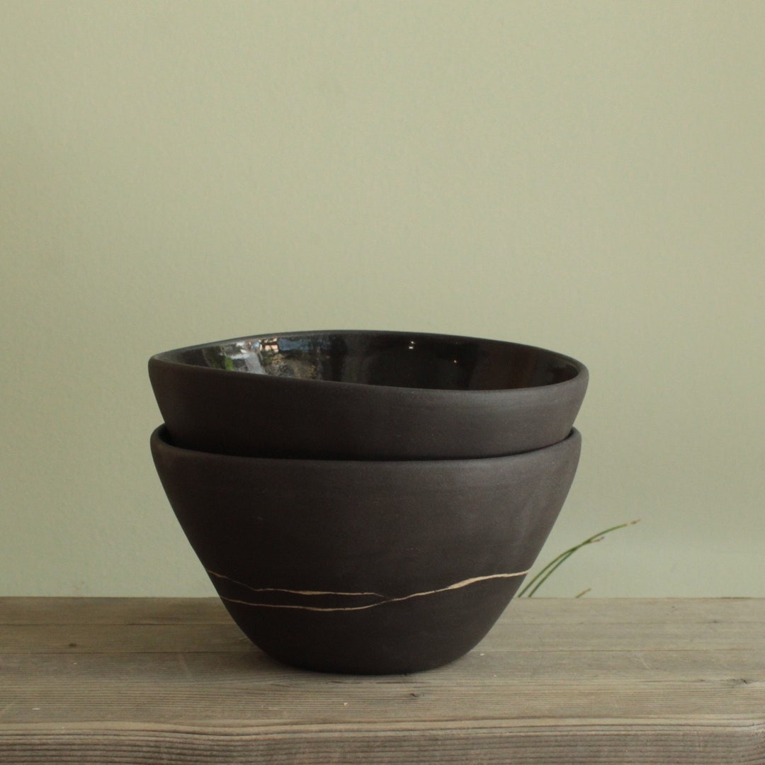 White Line Ceramic Bowl, Handmade Ceramic Bowl, Ramen Bowl, Breakfast ...