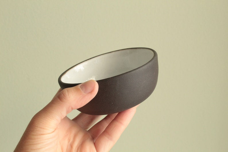 Set of Two Small Bowls Handmade Ceramic Bowls Black and - Etsy