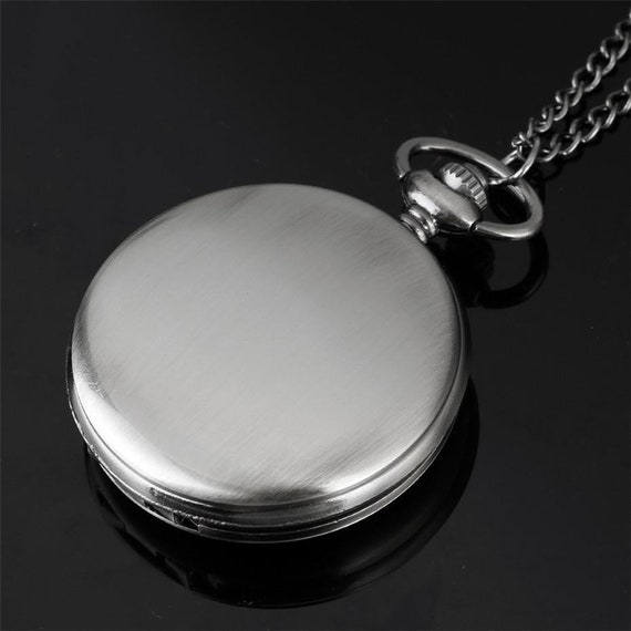 Reloj de bolsillo Brelsen Gun Metal Roman Quartz Etsy Mexico