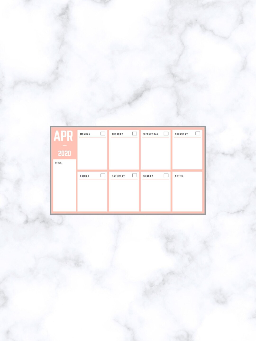 Weekly Calendar Printable - Etsy