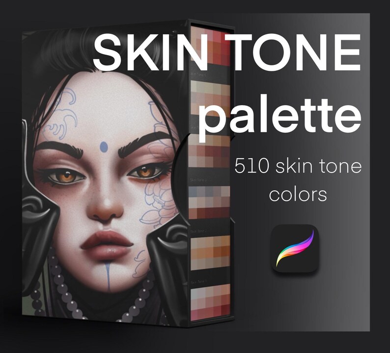 Procreate Skin Tone Palette: 510 Portrait Color Swatches (digital ...