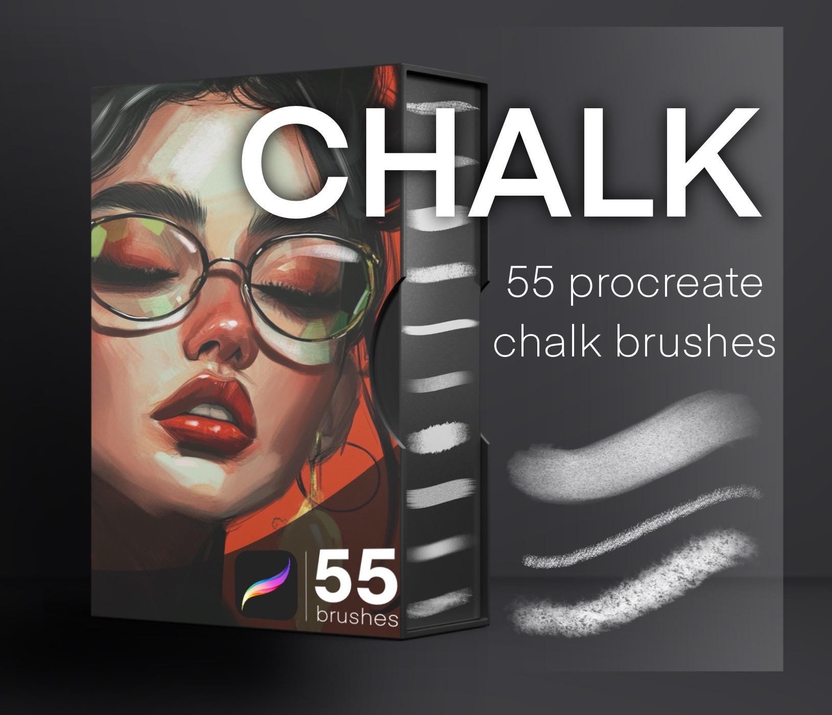 55 Chalk Procreate Brushes – Realistic Chalk Texture Brush Set for iPad ...