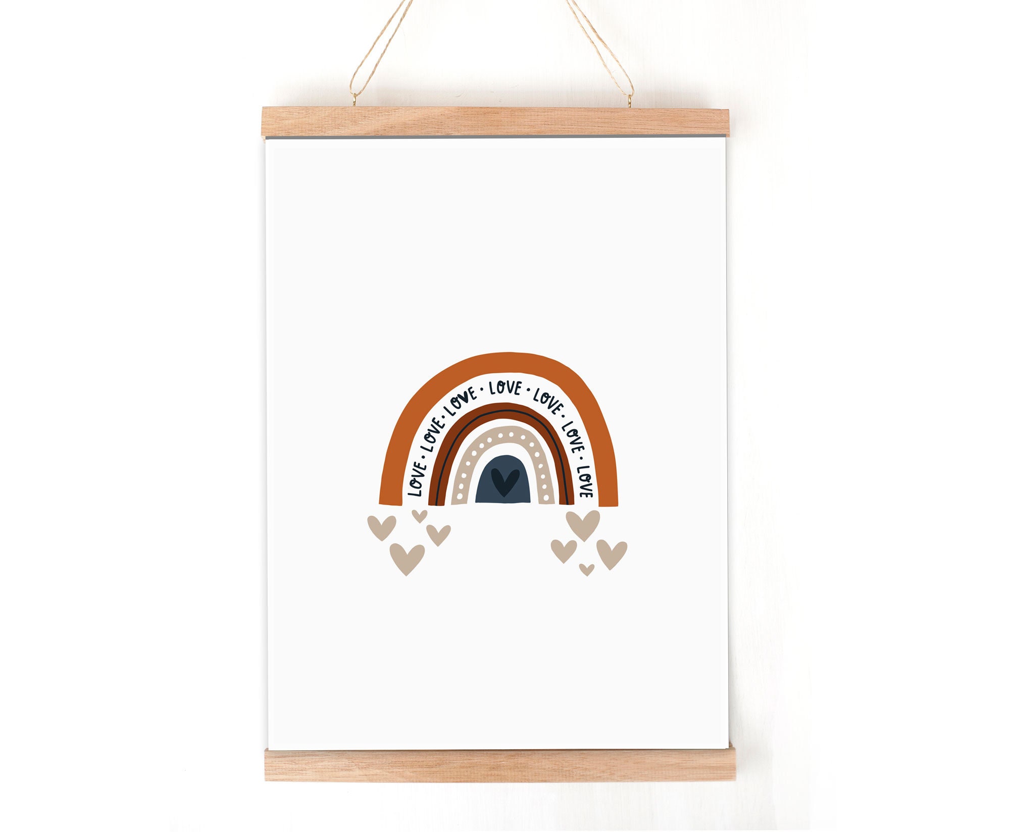 Rainbow Printable Boho Earthy Neutral Nursery Print Kids - Etsy