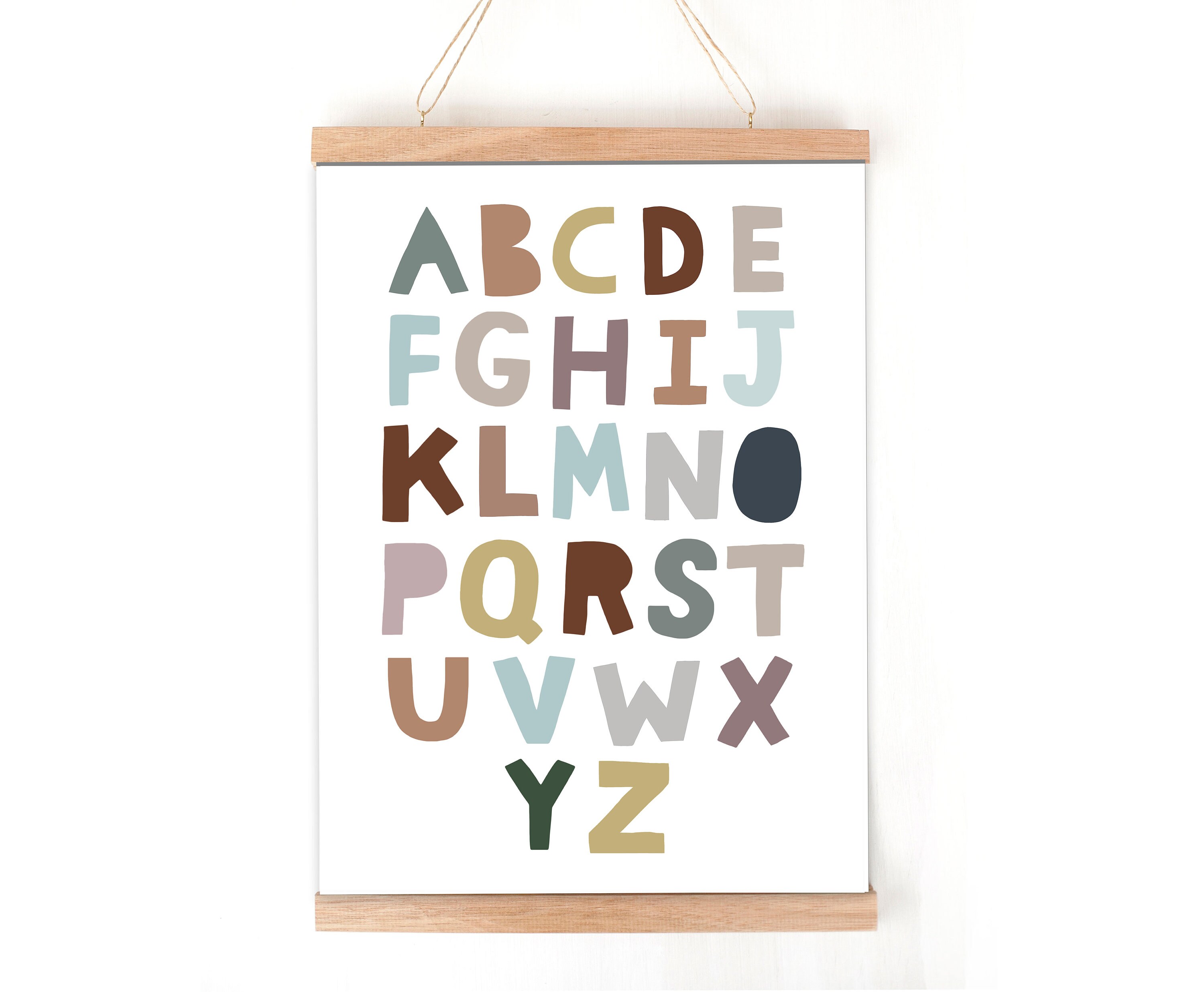 Pear & Alphabet Printable Neutral Nursery Print Earthy Gender Neutral ...