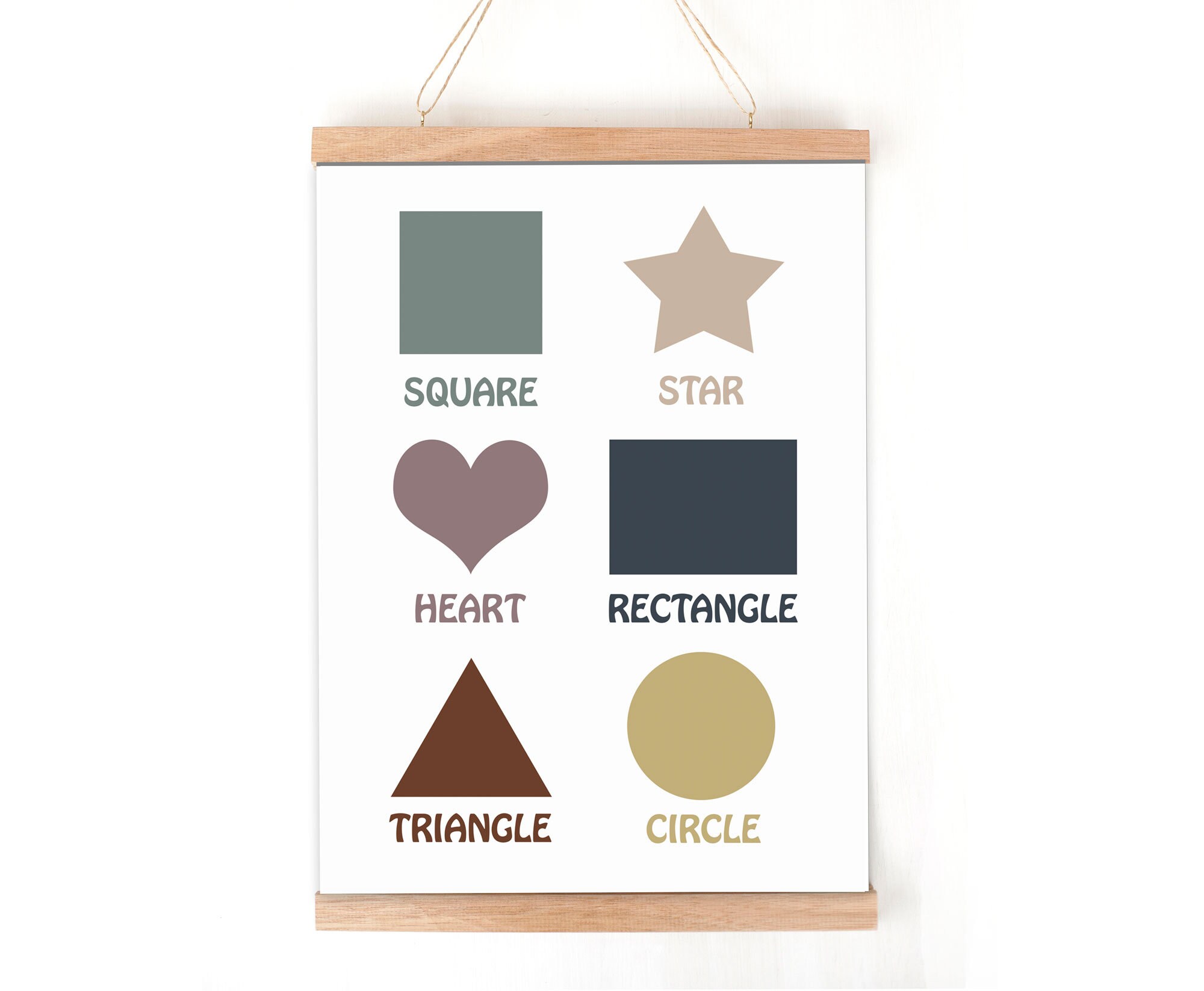 Alphabet Shapes Numbers Playroom Printable Set Boho Earthy Neutral ...