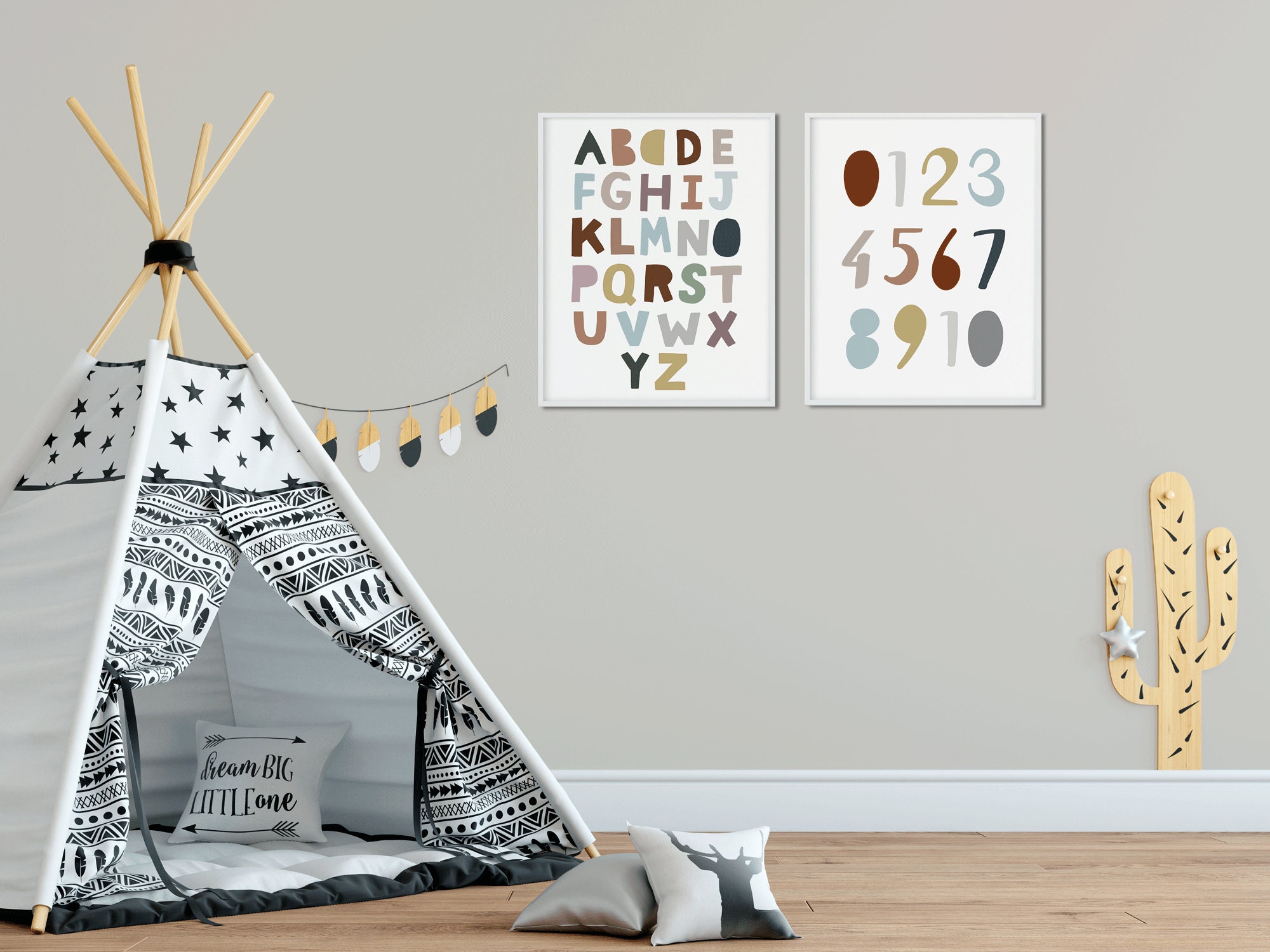 Numbers - Printable - Nursery Print Gender Neutral Scandi Boho Earthy ...
