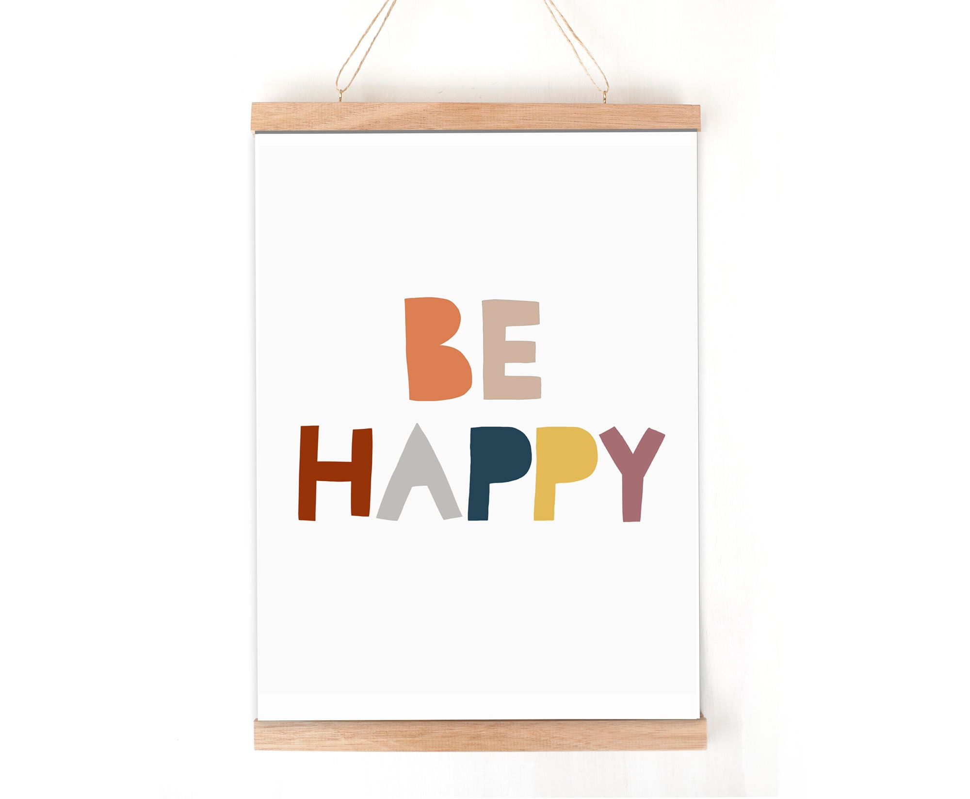 Be Happy Printable Motivational Playroom Boho Earthy - Etsy
