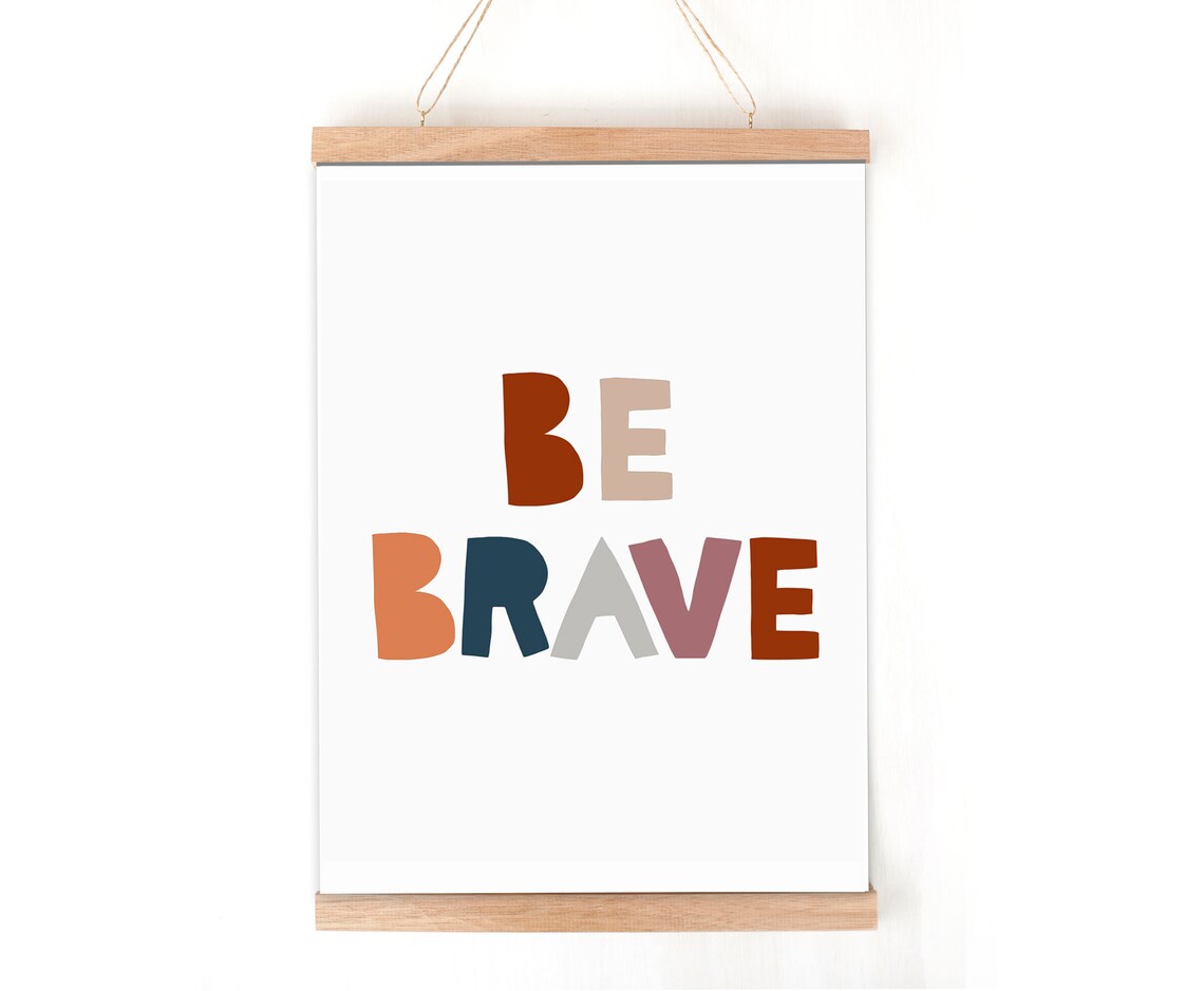 Be Kind Brave Happy Playroom Printable Set 3 Boho Earthy - Etsy
