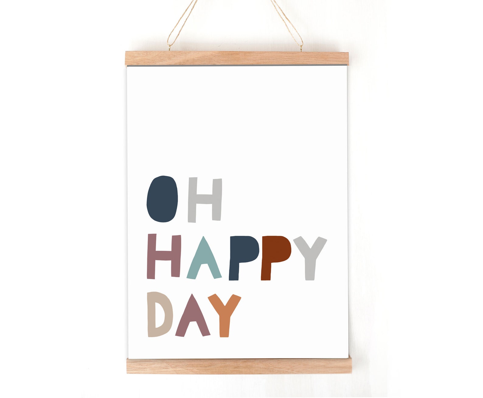 Oh Happy Day - Printable - Motivational Playroom - Boho Earthy Neutral ...