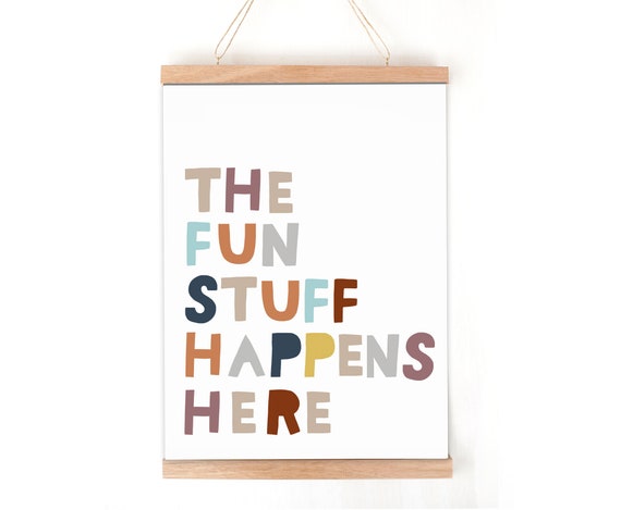 Fun Stuff Happens Here Printable Motivational Playroom | Etsy
