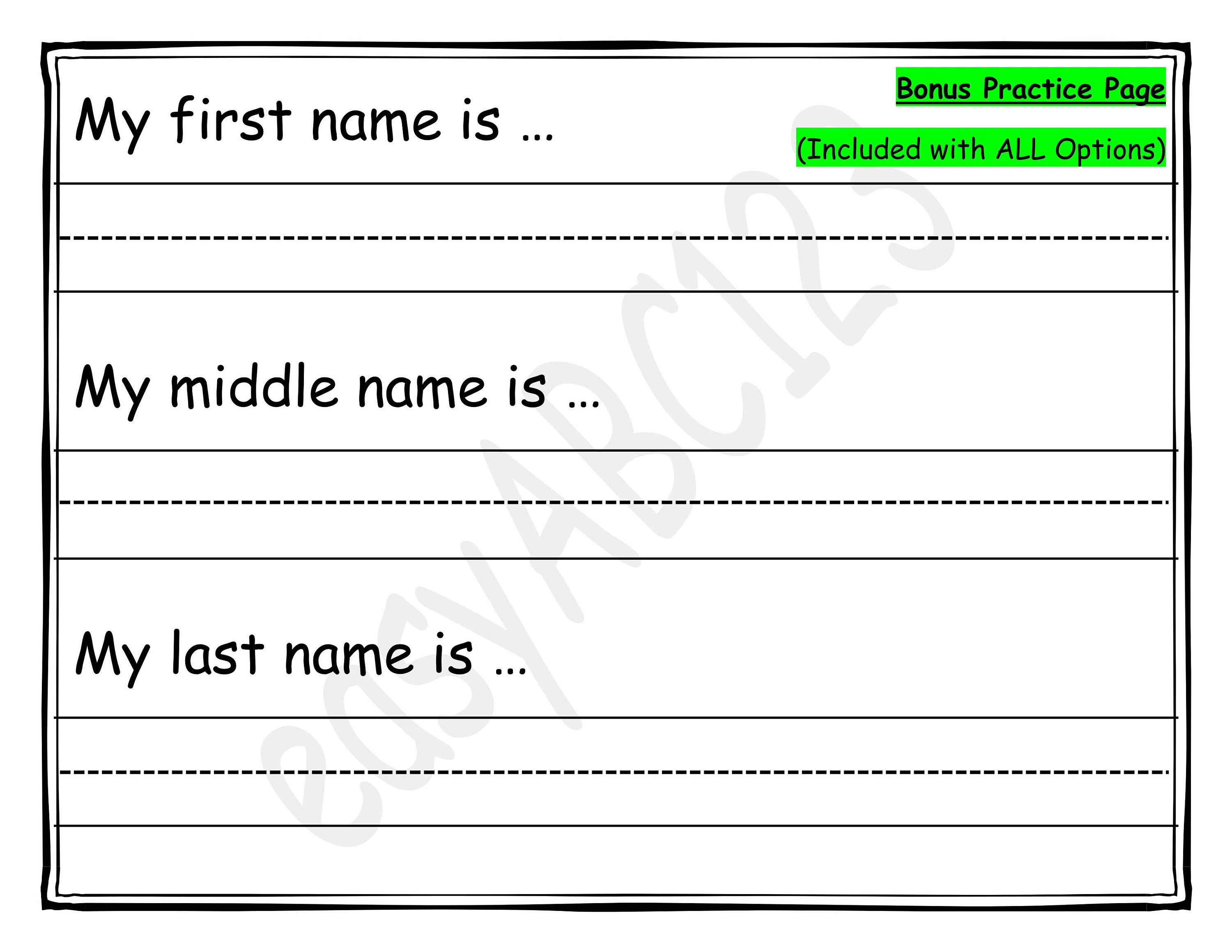 Printable "my Name Is" Tracing Pages | Personalized | Includes Bonus ...