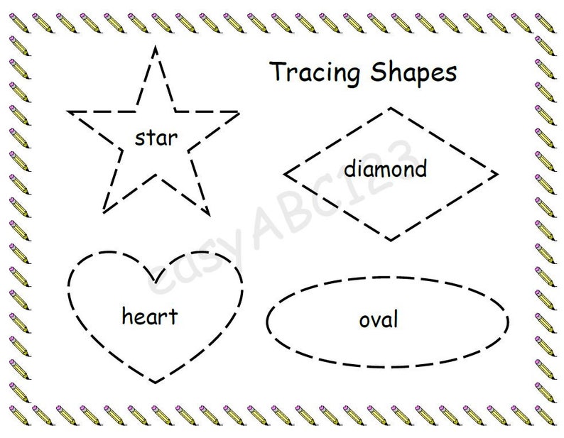 Printable Tracing Shapes Pages | Includes 2 Bonus Practice Drawing ...