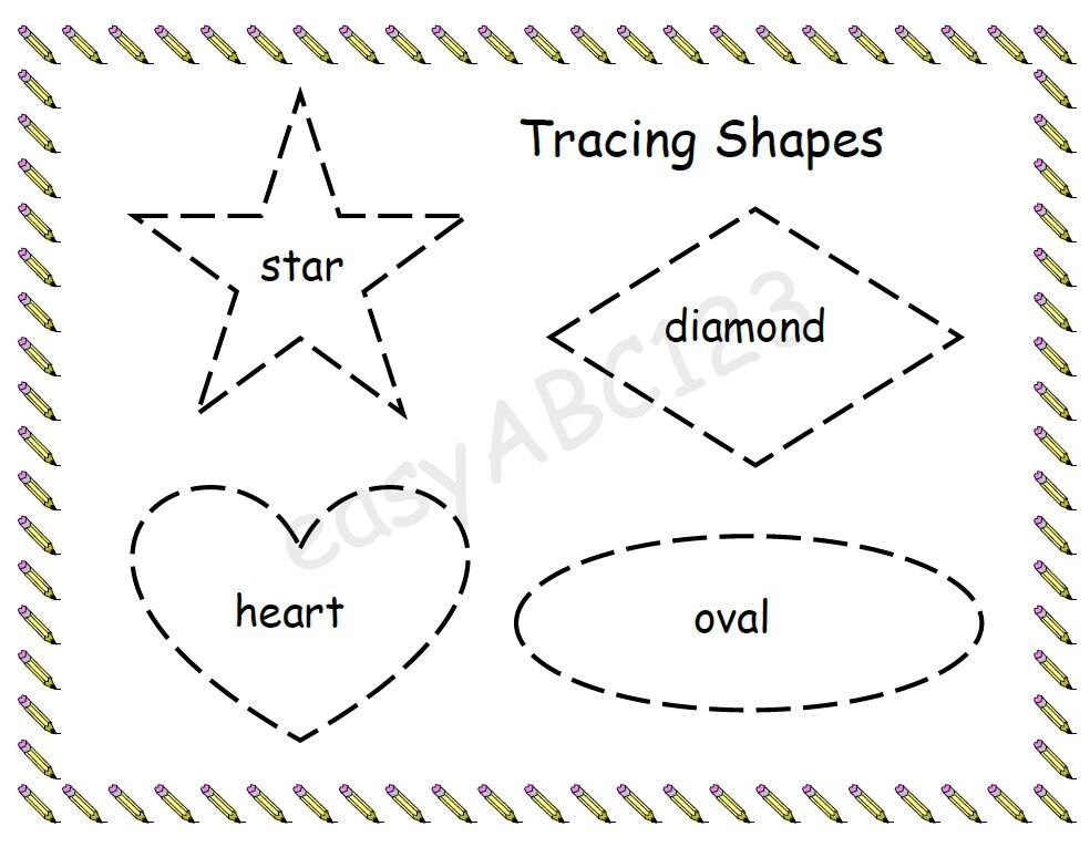 Printable Tracing Shapes Pages Includes 2 Bonus Practice Drawing Shapes ...