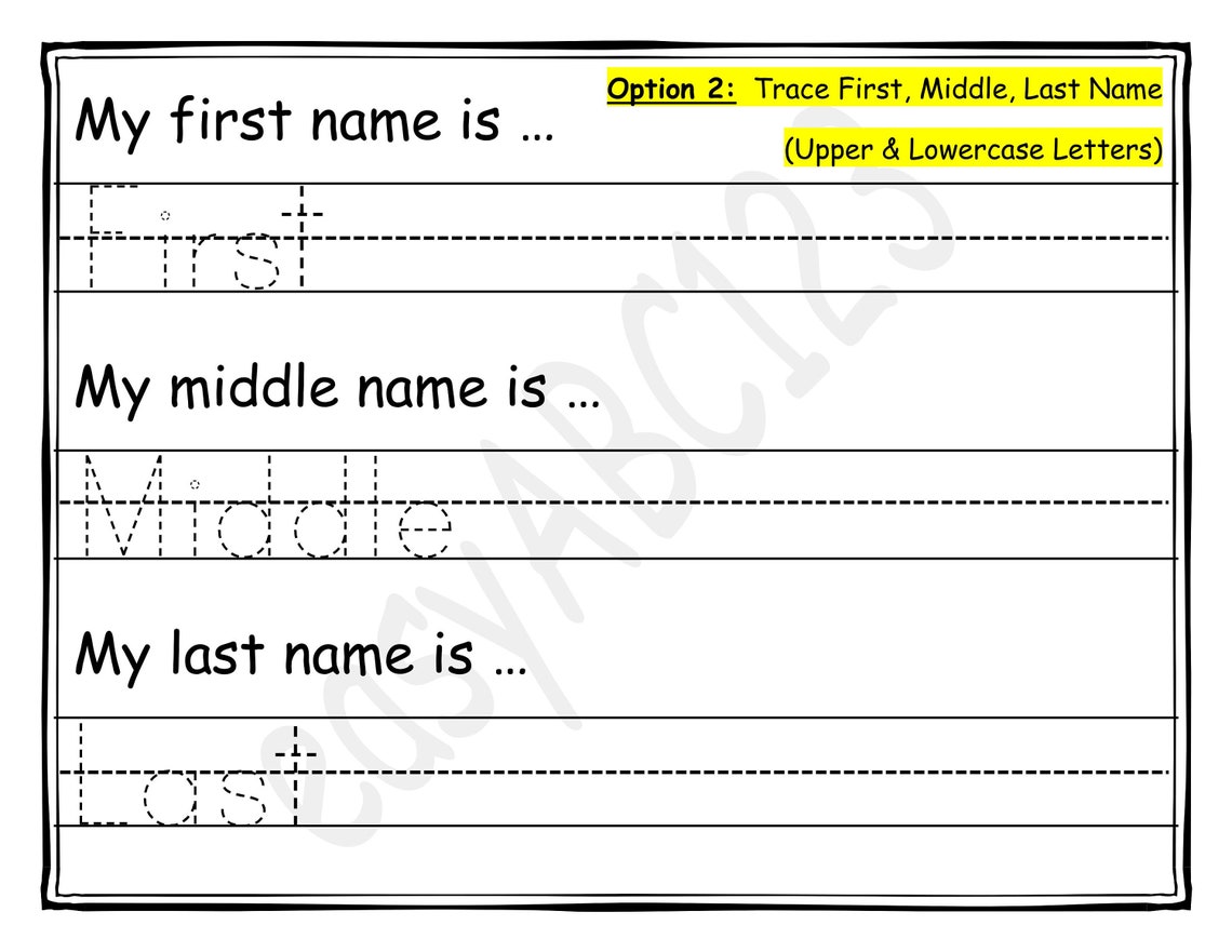 Printable "my Name Is" Tracing Pages | Personalized | Includes Bonus ...