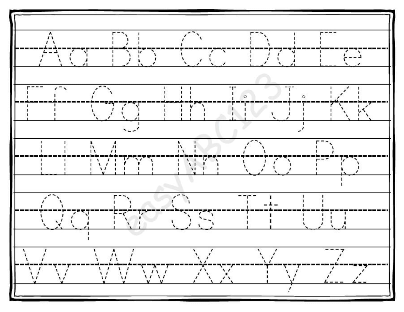 Printable Alphabet Letters Tracing Page | Includes Bonus Practice Page ...