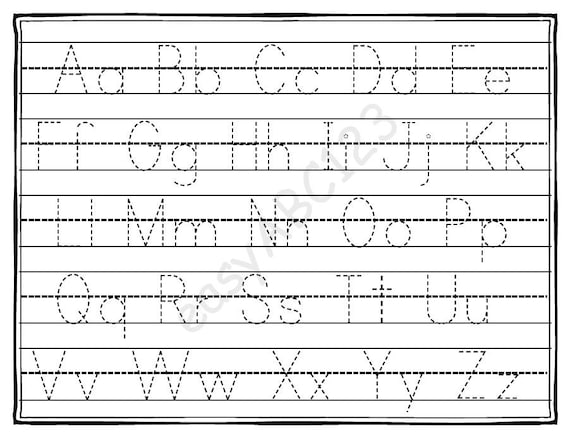 Printable Alphabet Letters Tracing Page Includes Bonus - Etsy