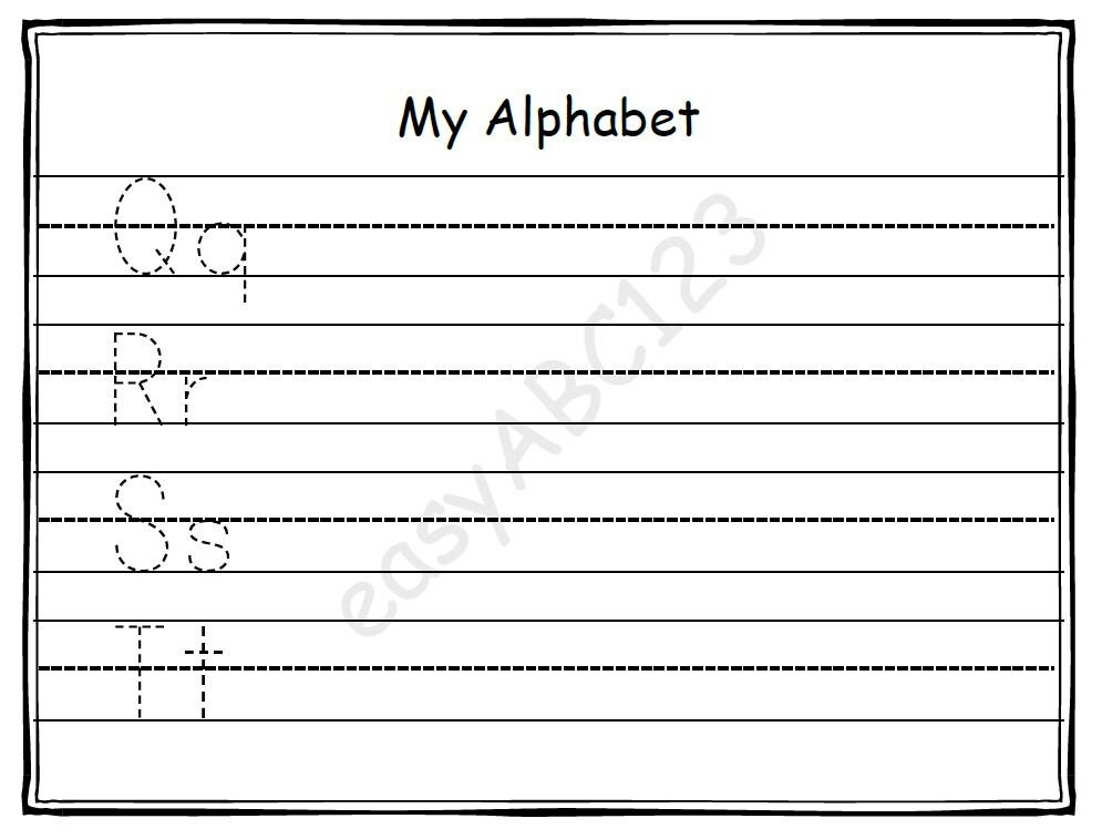 Printable Uppercase and Lowercase Alphabet Letters Trace & Copy Pages ...