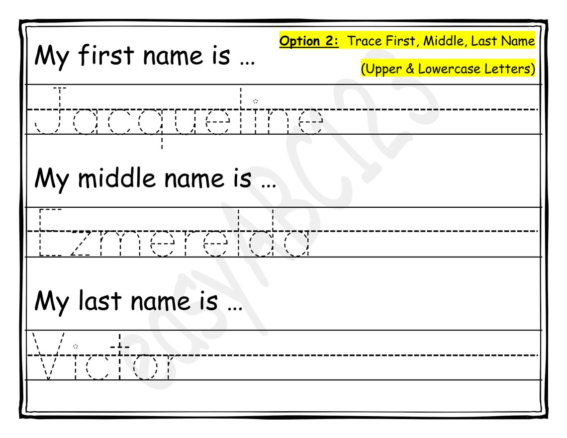 Printable My Name Is Tracing Pages Personalized | Etsy