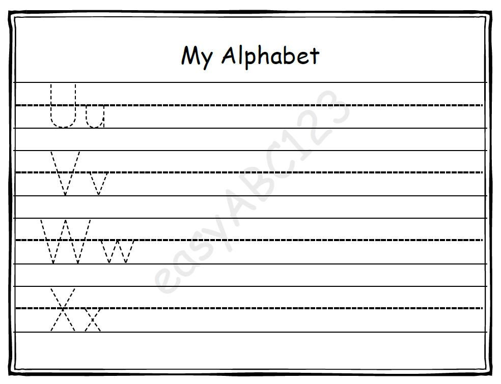 Printable Uppercase and Lowercase Alphabet Letters Trace & Copy Pages ...