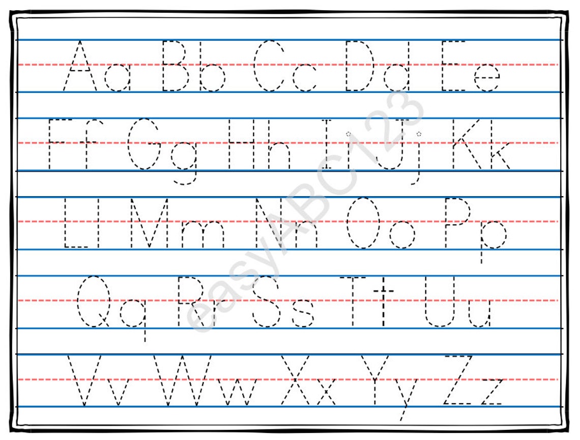 Printable Alphabet Letters Tracing Page | Includes Bonus Practice Page ...