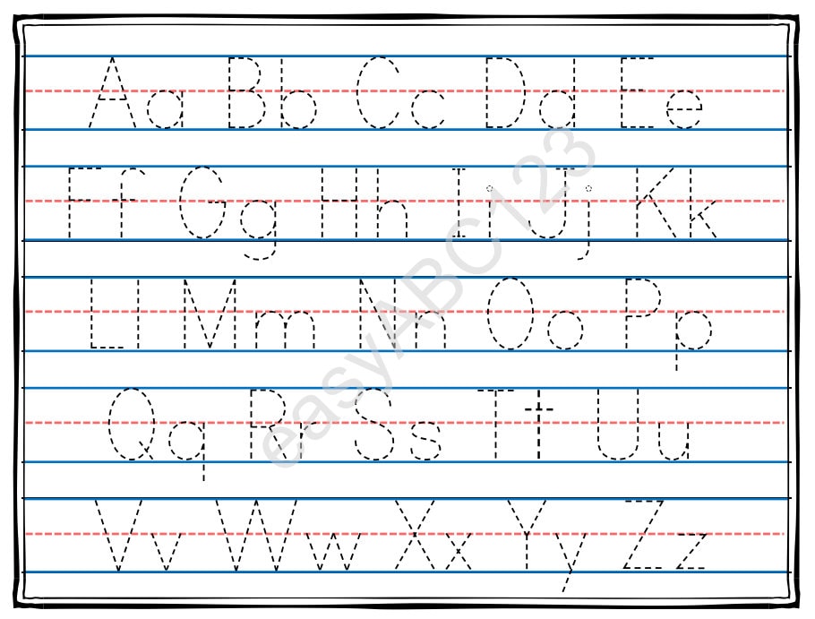 Printable Alphabet Letters Tracing Page | Includes Bonus Practice Page ...