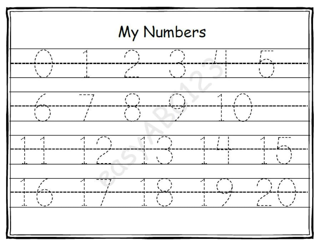 Printable 0-20 My Numbers Tracing Page | Includes Bonus Practice Page ...