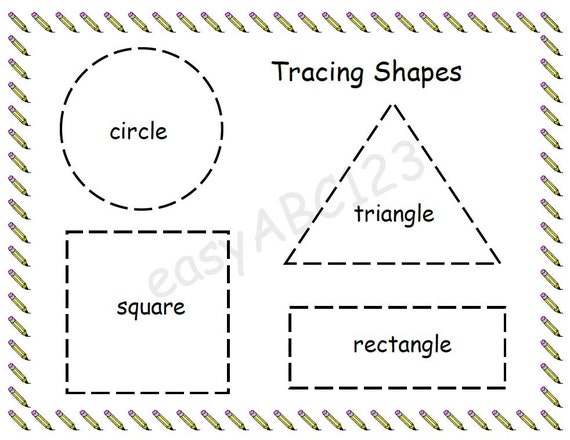 Printable Tracing Shapes Pages Includes 2 Bonus Practice | Etsy