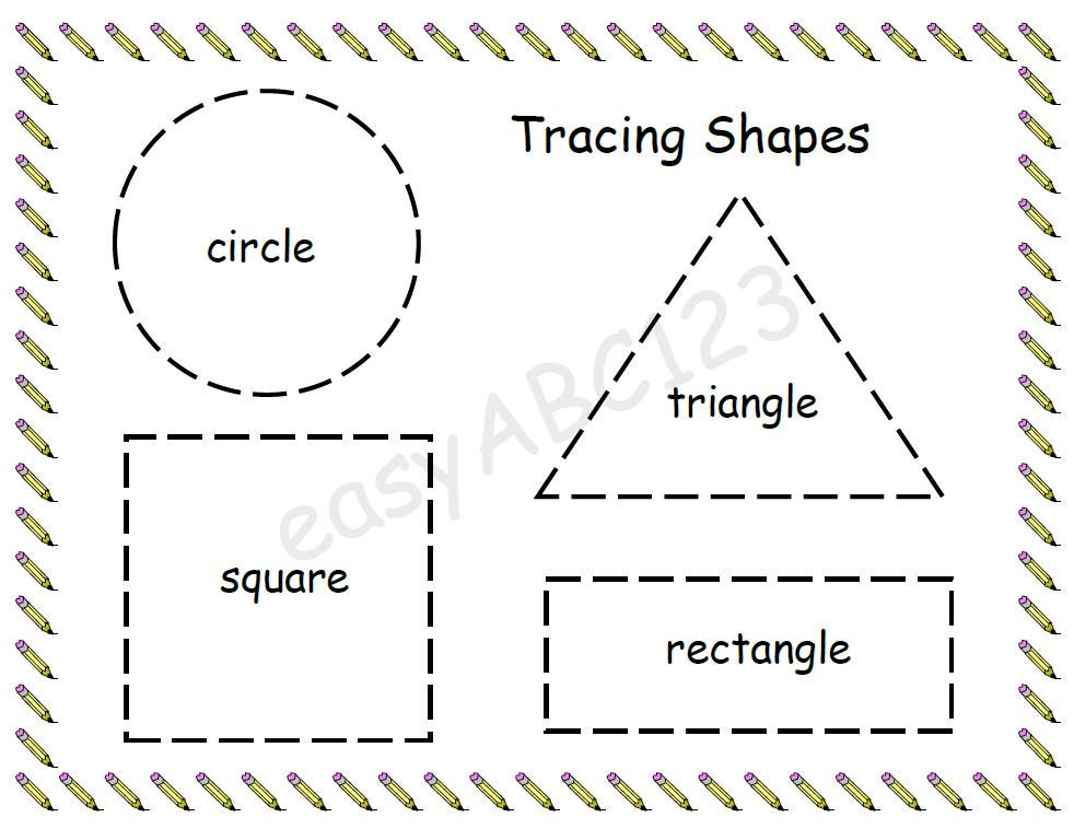 Printable Tracing Shapes Pages Includes 2 Bonus Practice Drawing Shapes ...