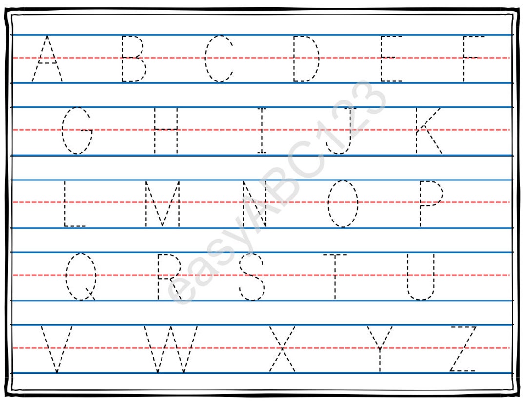 Printable Alphabet Letters Tracing Page | Includes Bonus Practice Page (color) - Etsy