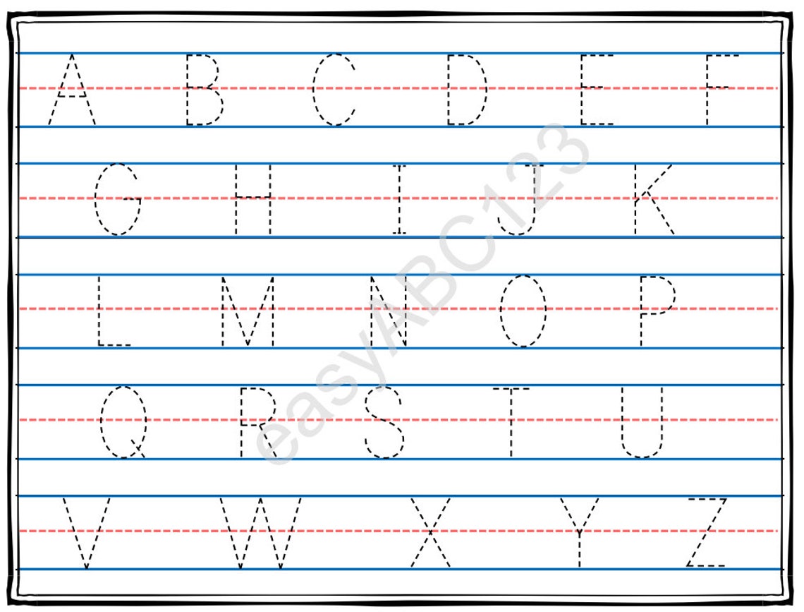 Printable Alphabet Letters Tracing Page | Includes Bonus Practice Page ...