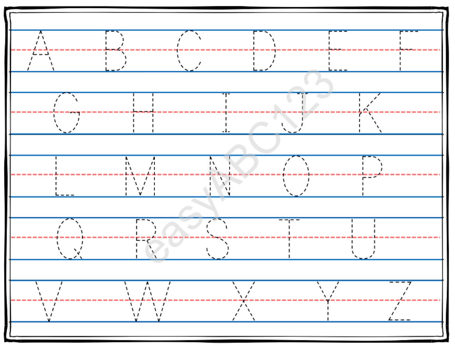 Printable Alphabet Letters Tracing Page | Includes Bonus Practice Page ...