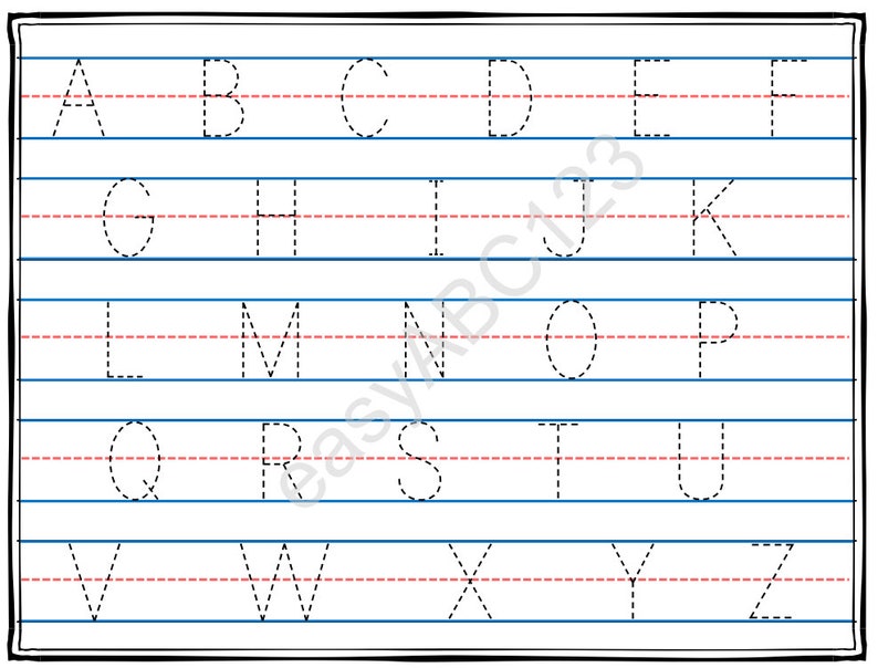 Printable Alphabet Letters Tracing Page | Includes Bonus Practice Page ...