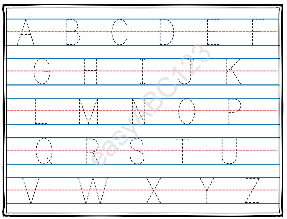 Printable Alphabet Letters Tracing Page | Includes Bonus Practice Page ...