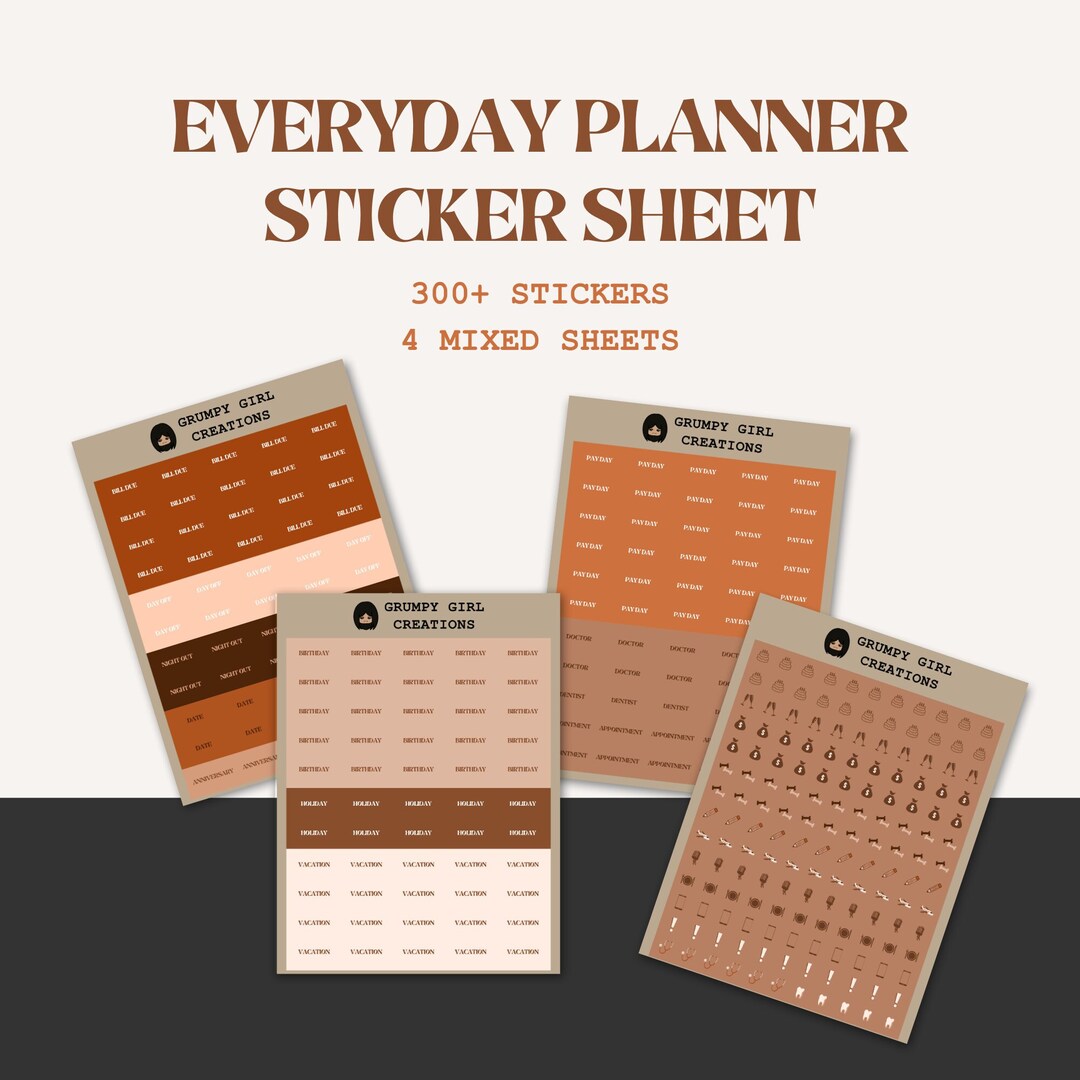 Everyday Sticker Bundle for Planner, Calendar, Organizer and Agenda 319 ...