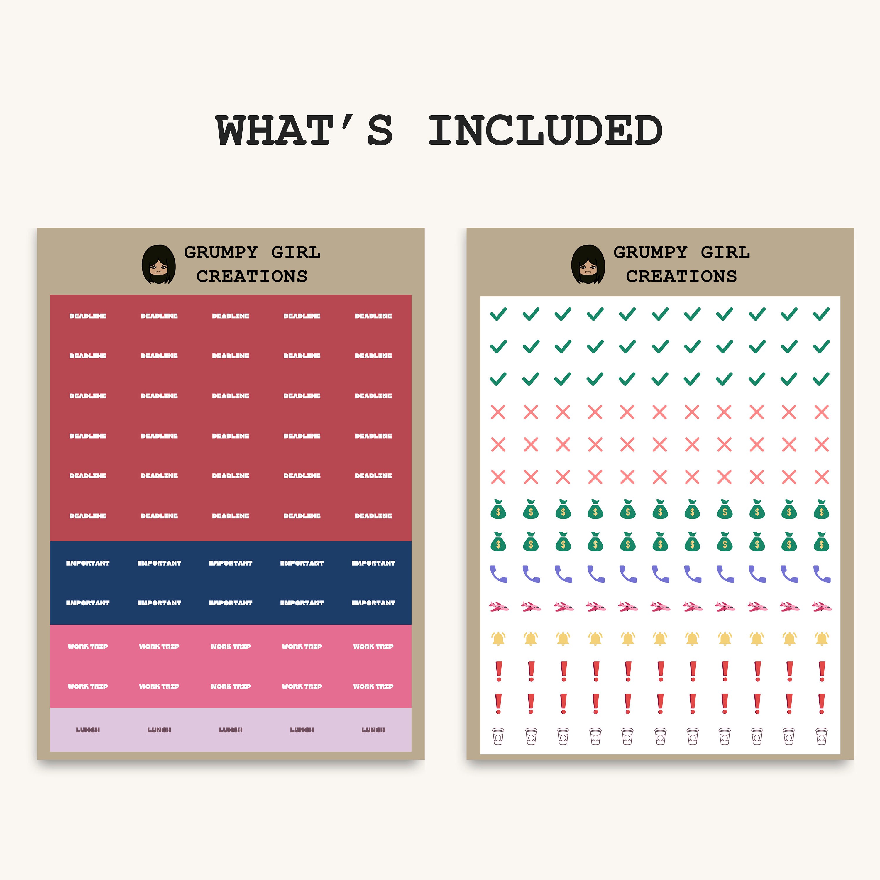 BUNDLE of PROFESSIONAL STICKERS for Work Planner, Organizer, Agenda ...