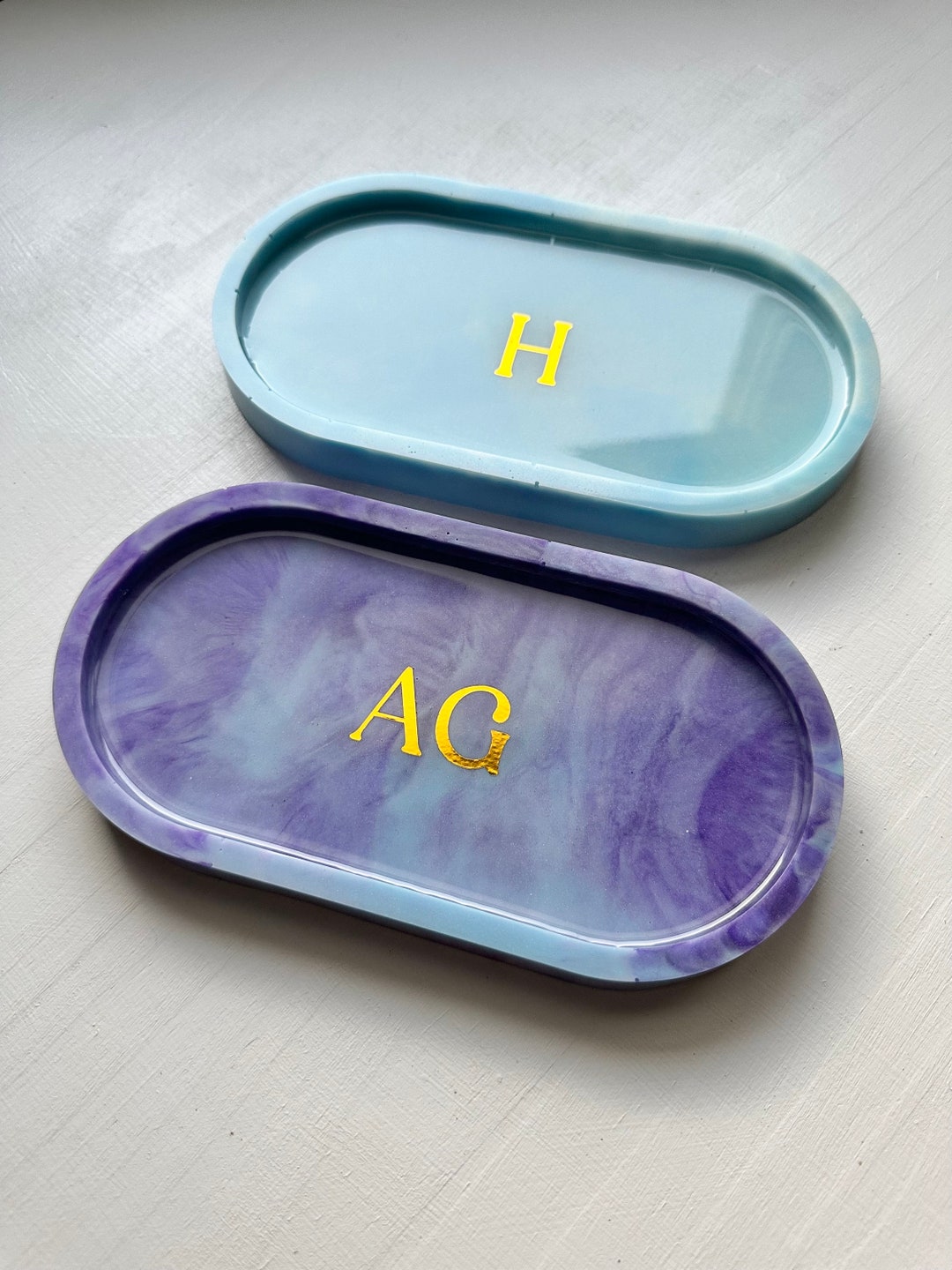 Initial Marblized Trays - Etsy