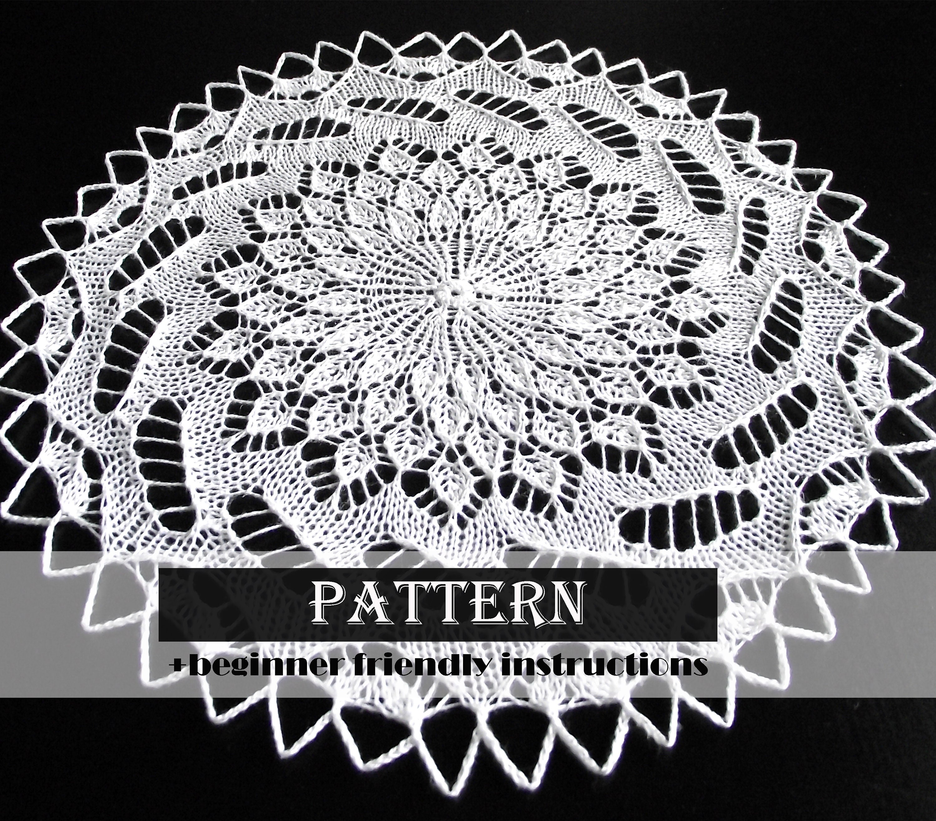 Knitted Lace Doily Pattern Diy Centerpiece Dream-catcher Nature Motifs ...