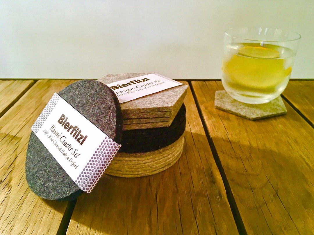 Felted Wool Coaster Set: Undyed Natural Drink Coasters, 4 Inch - Etsy