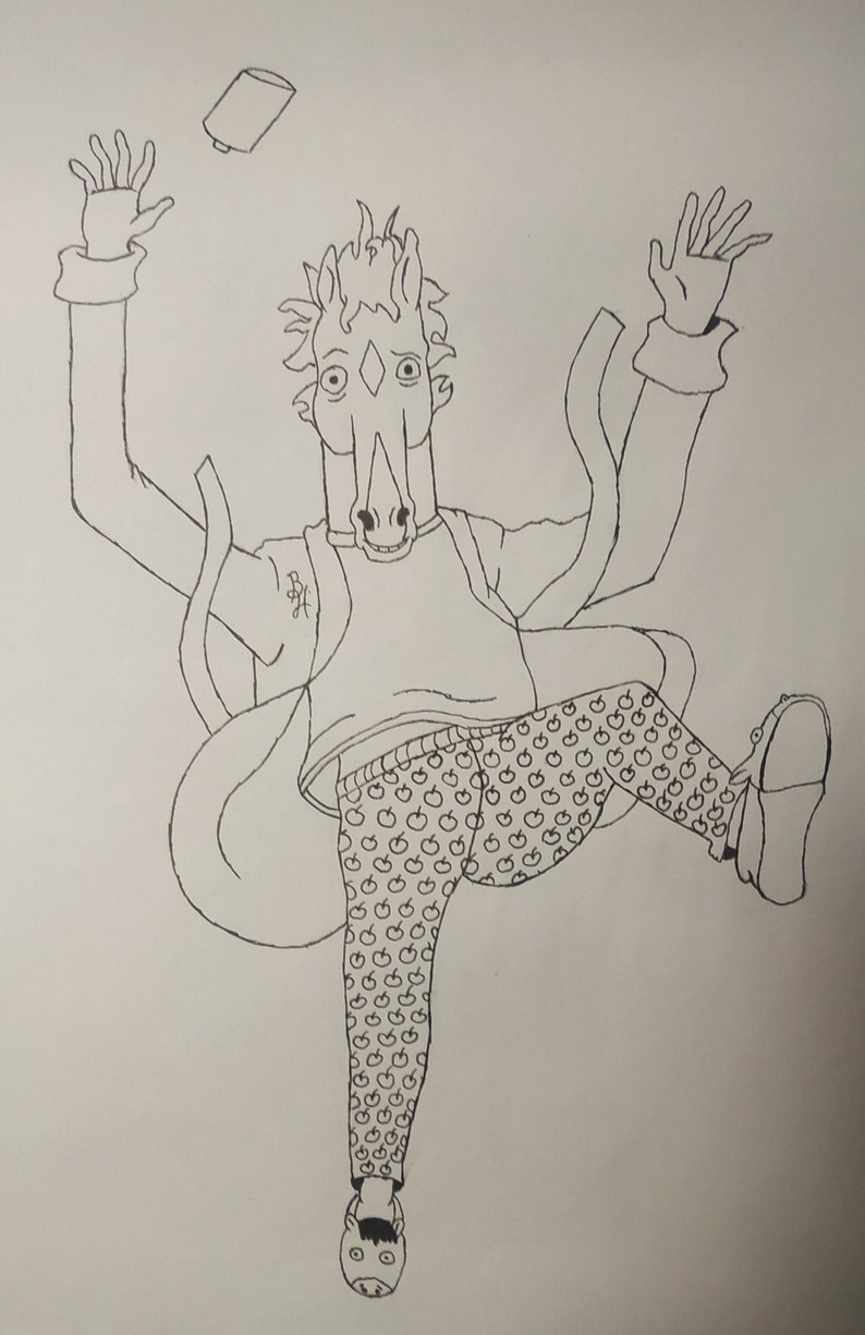 Bojack Horseman Drawing Creative Drawing Character Drawing - Etsy