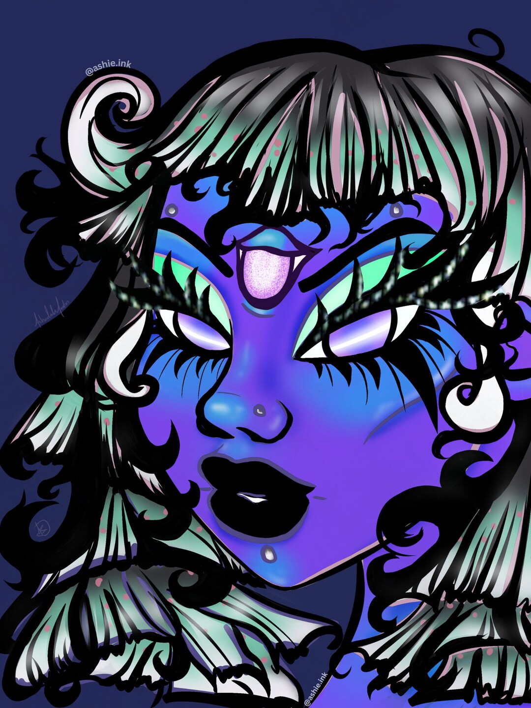 Purple Third Eye Alien Wall Art Prints, Home Decor, Alien Art - Etsy