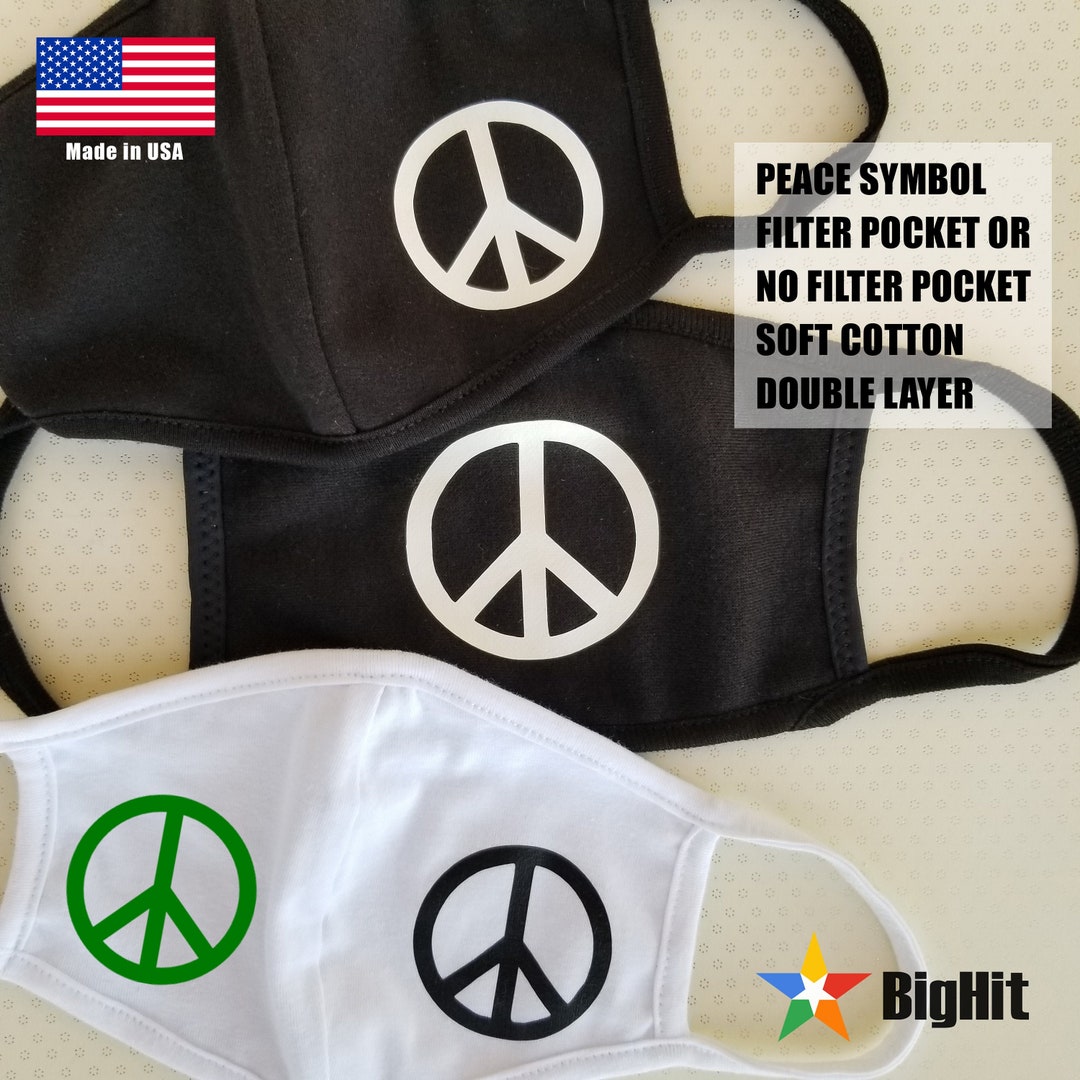Peace Sign Face Mask Peace Face Mask Cotton Face Mask - Etsy