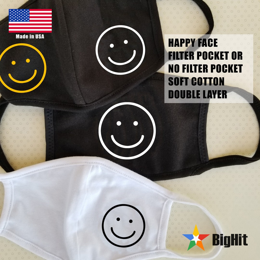 Happy Face Face Mask, Smile Face Mask, Happy Face Mask, Happy Face ...