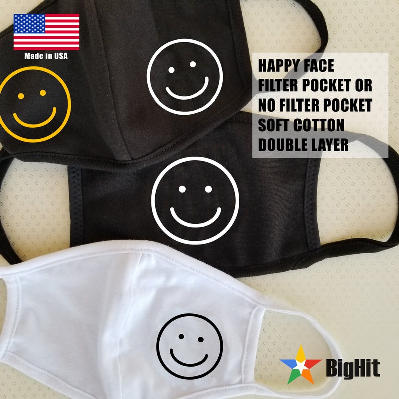 Happy Face Face Mask Smile Face Mask Happy Face Mask Happy - Etsy