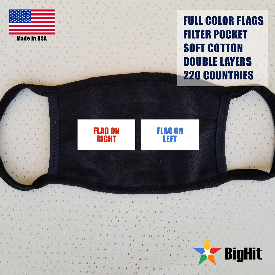 Custom Full Color World Flag Face Mask Country Flag Face - Etsy
