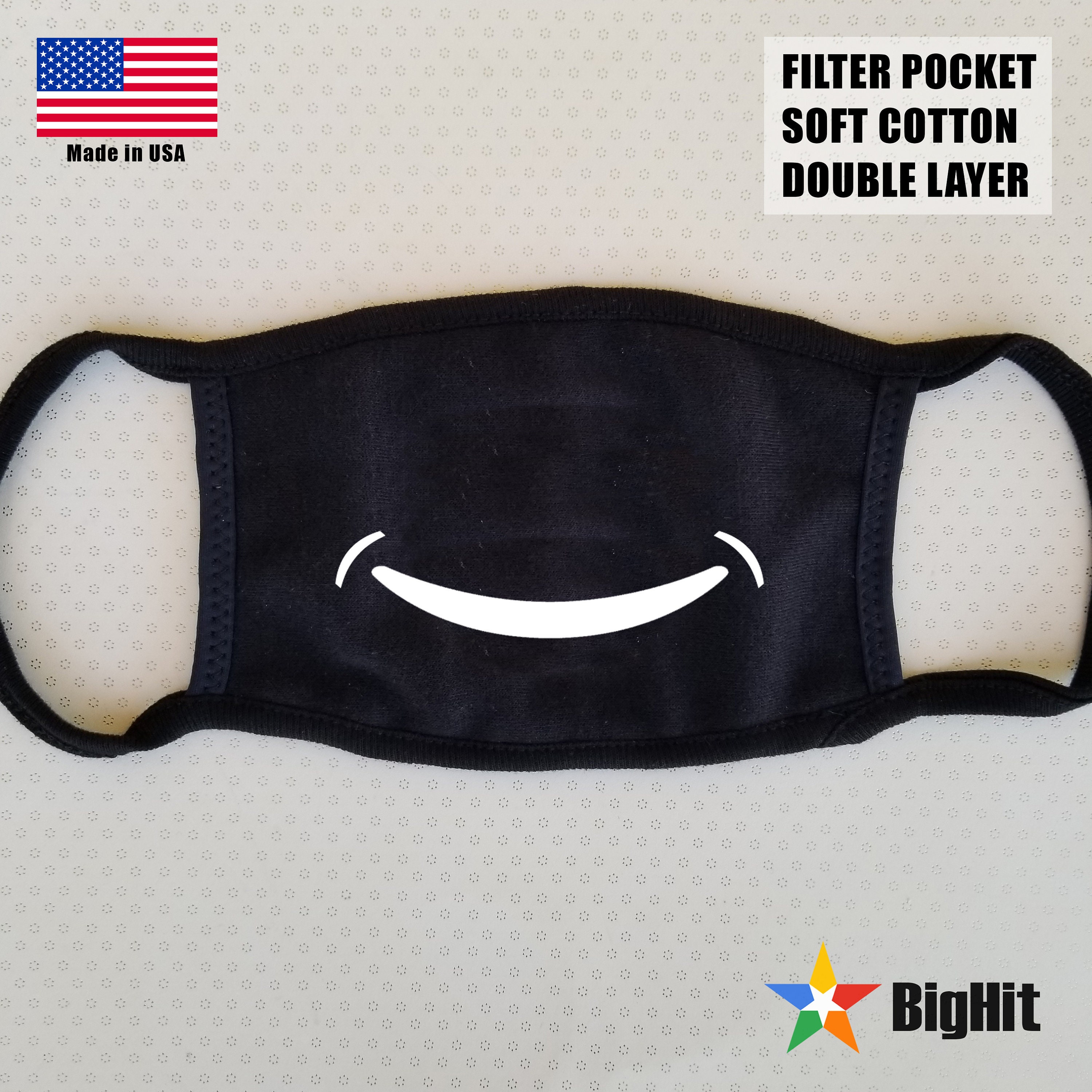 Smile Face Mask Smiling Face Mask Happy Face Mask Smile - Etsy