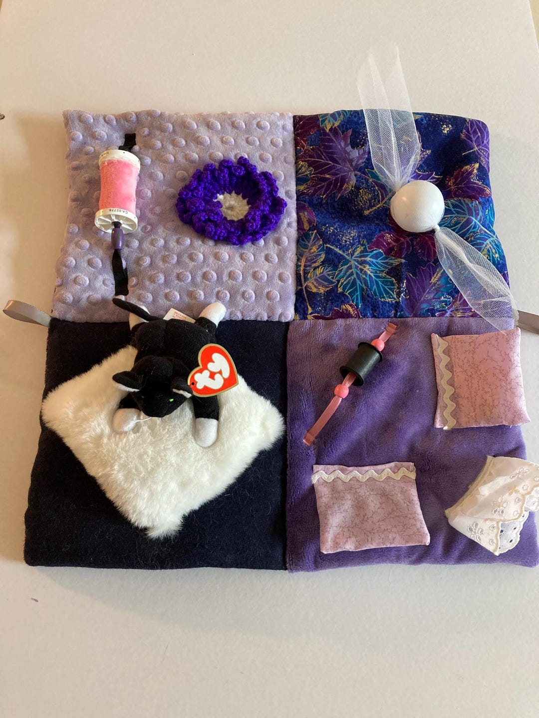 Fidget Quilt, Busy Blanket, Sensory Mat for Memory Care, Dementia ...