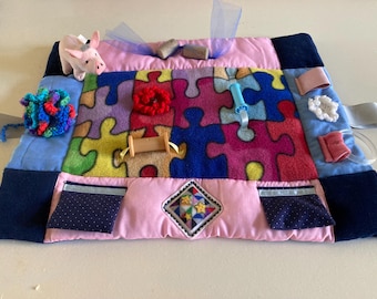 Fidget Quilt, Busy Blanket, Sensory Mat for Memory Care, Dementia ...